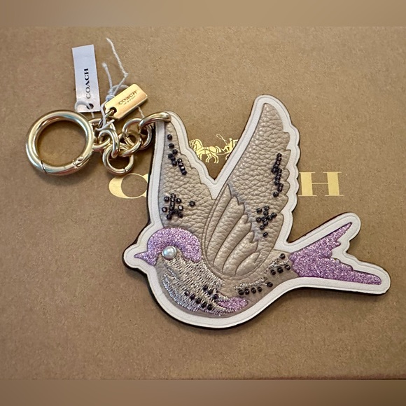 Coach and Four | Accessories | Coach Leather Bird Gold Chalk Purple ...